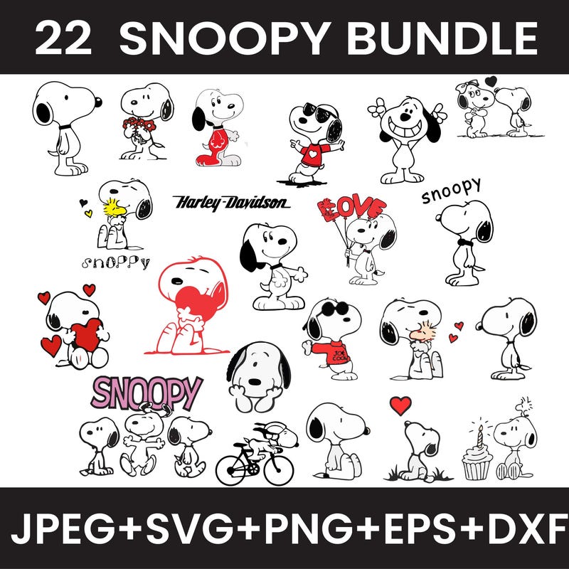 Snoopy Svg - Etsy