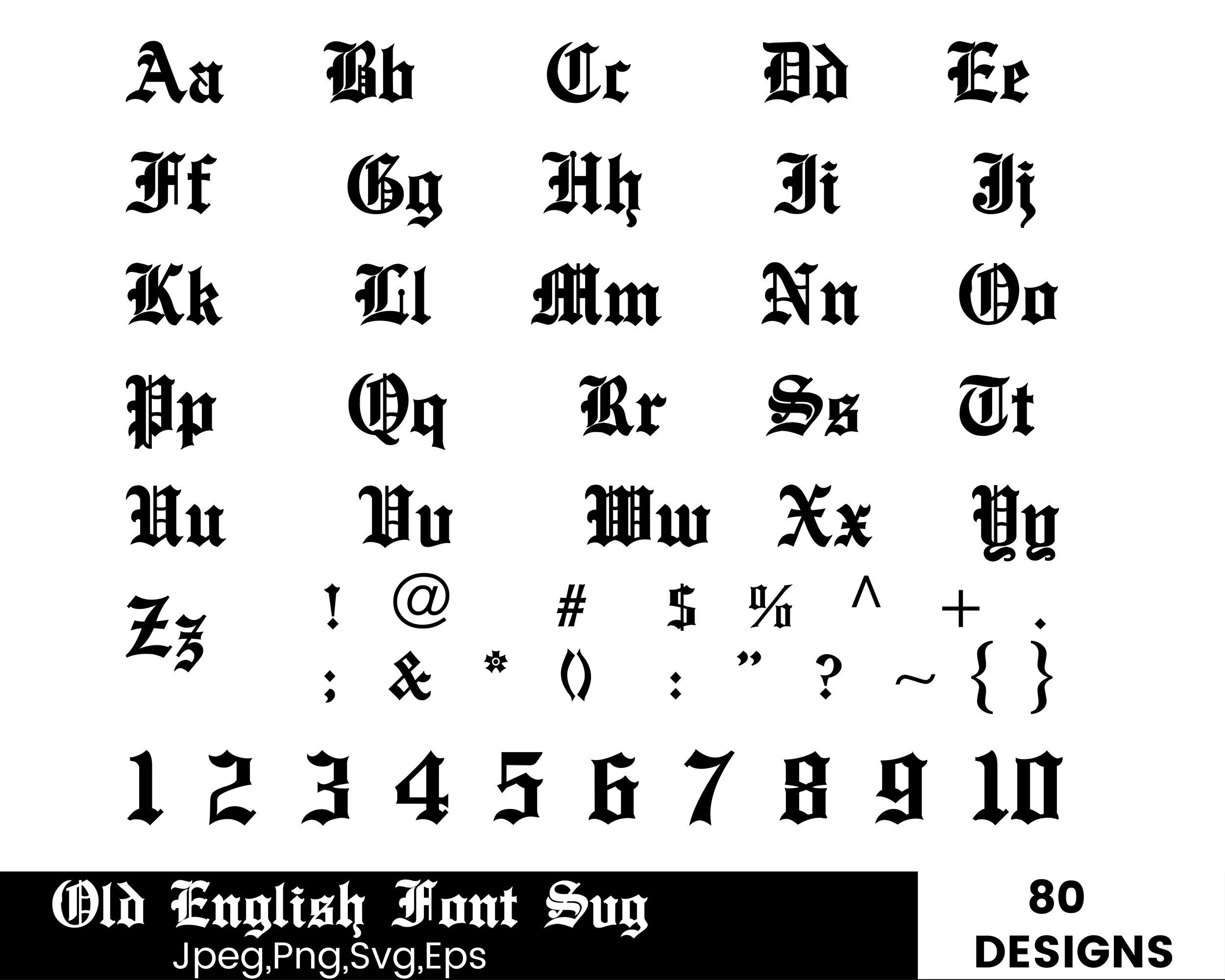 80 Old English Font, Old English Alphabet SVG, Old English Font Svg ...