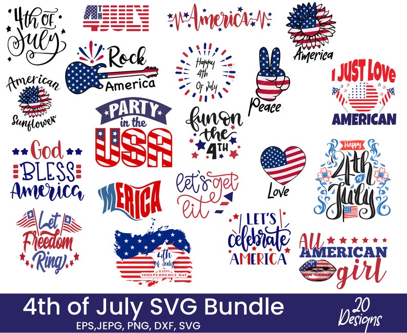 4th of July Svg Bundle, Fourth of July Svg, United States Svg, Usa Flag ...