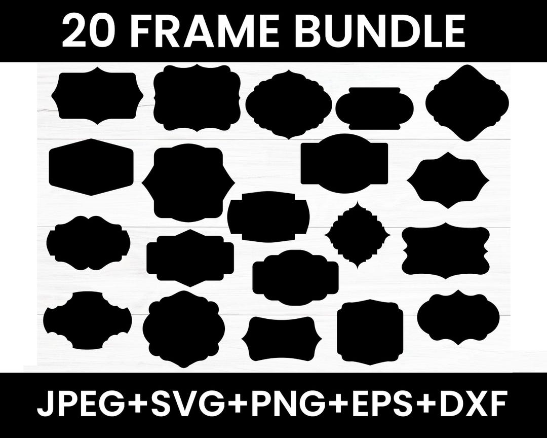 Label Frames Svg Bundle, Frame Clipart, Label Frame Clipart, Vintage ...