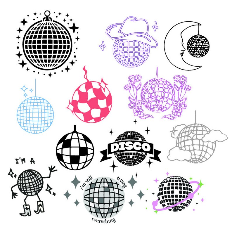 Disco Ball Svg, Disco Ball Png, Discoball Svg, Retro Svg, Groovy Svg ...