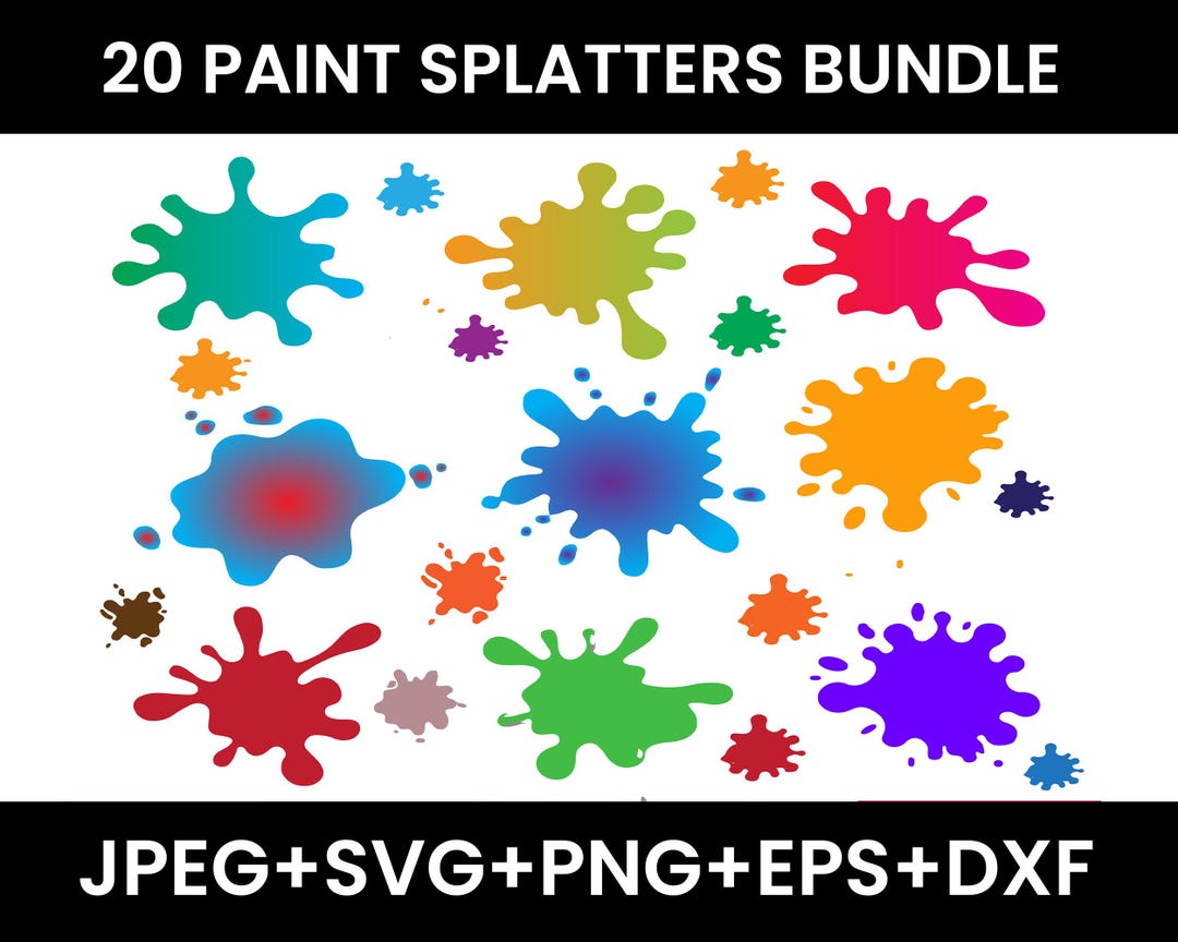 Paint Splatter SVG, Splatter Multicolor Svg, Vector, Ink Splatter, Svg ...