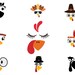 Turkey Faces SVG, Turkey Face Bundle SVG, Turkey Face Silhouette ...
