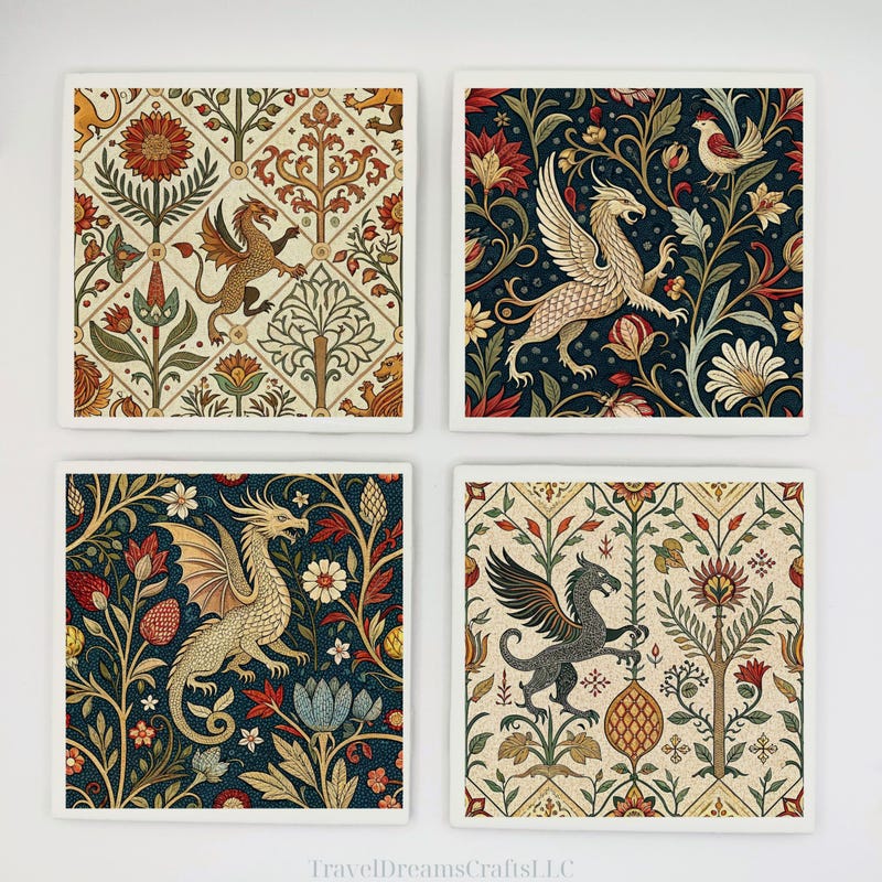 Medieval Ceramic Coaster - Etsy