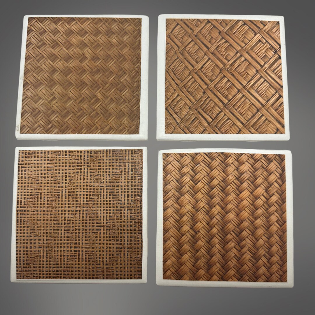 CERAMIC RATTAN HANDMADE Ceramic Tile Coaster Handmade Drink Coaster ...