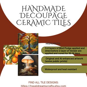 CERAMIC SQUARE HANDMADE Ceramic Tile Coaster Handmade Drink Coaster ...