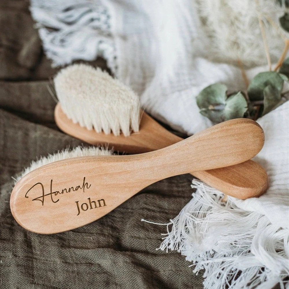 Custom Engraved Baby Hair Brush and Comb Personalized for Baby, Baby ...