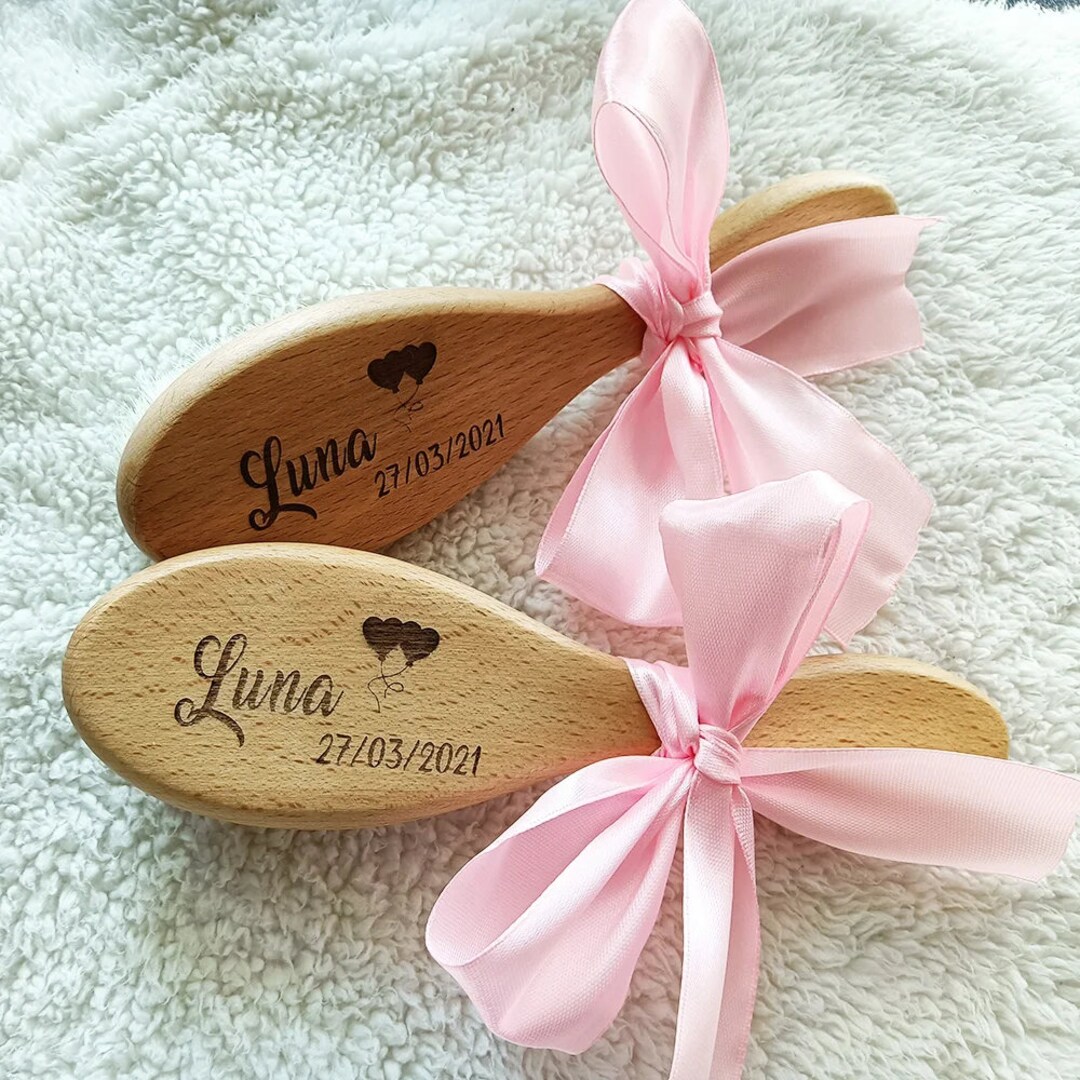Custom Engraved Baby Hair Brush and Comb Personalized for Baby, Baby ...