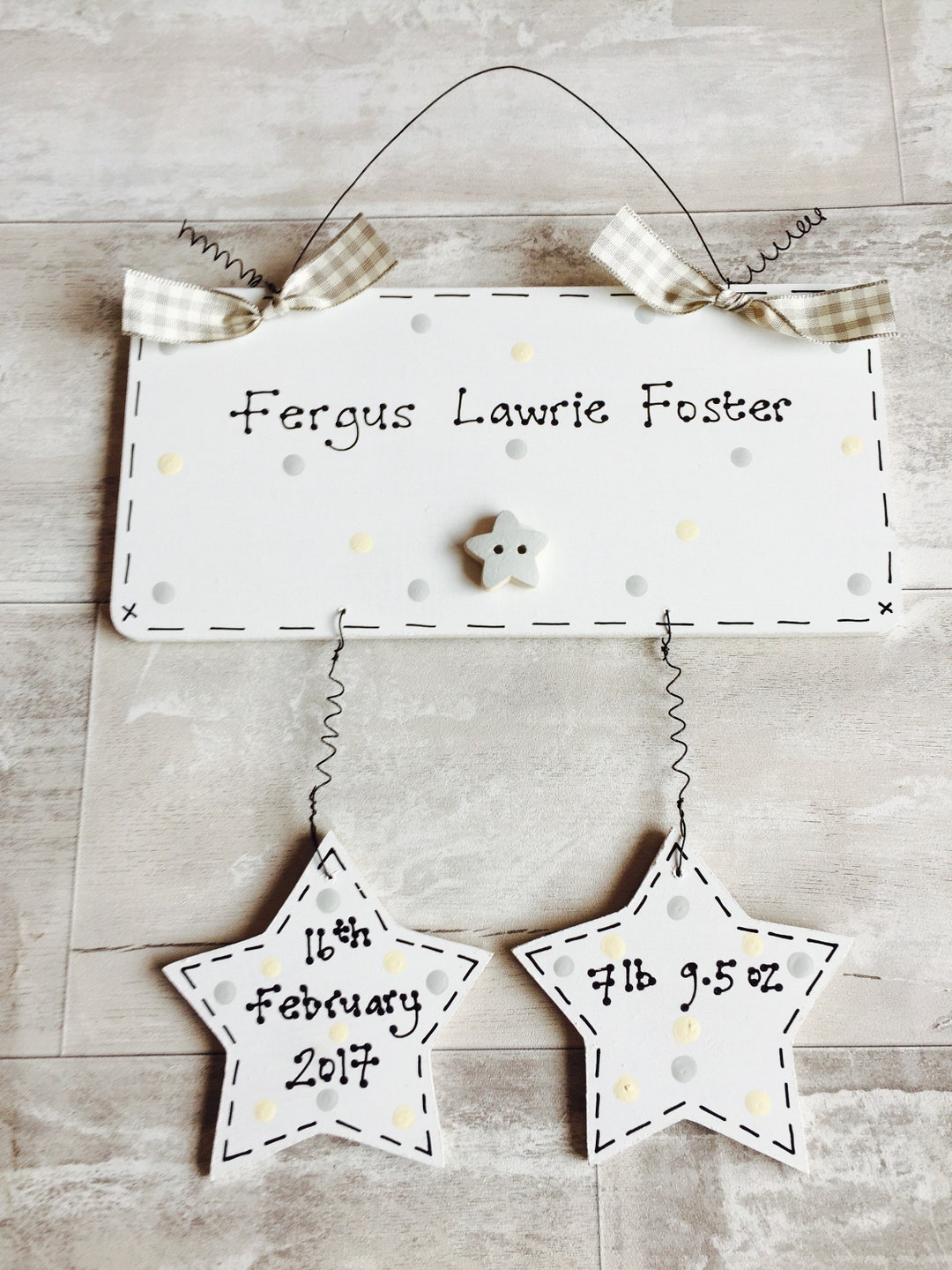 Personalised New Baby Plaque Sign With Name Date of Birth Weight ~ Girl ...