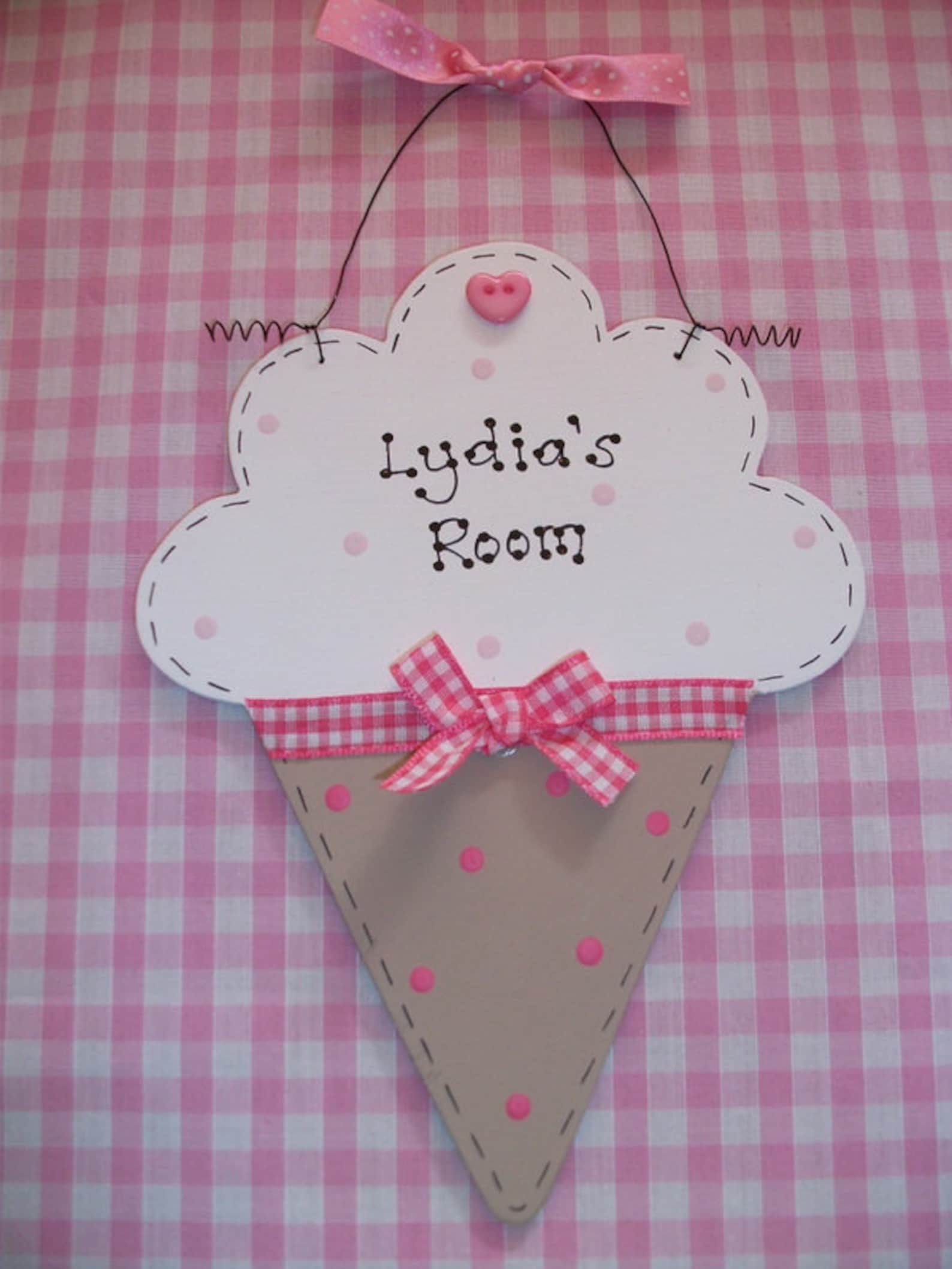 Personalised Cute ICE CREAM Shaped Sign Business Shop - Etsy