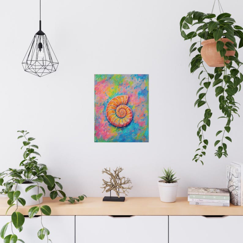Snail Poster, Ammonite, Colorful Snail Poster, Bright Colors, Fantasy ...