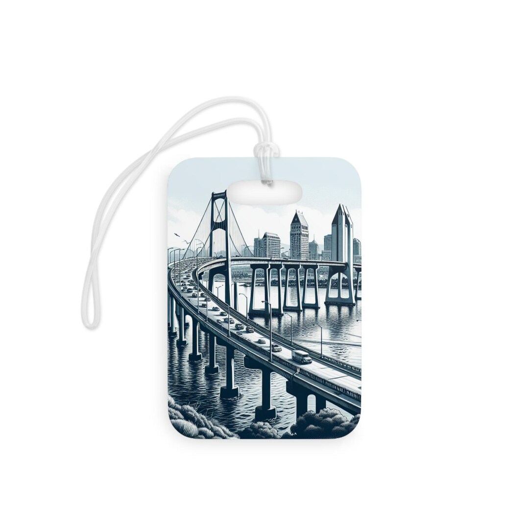 California Coronado Bridge Luggage Tag, Travel Bag ID Tag, CA Golden ...