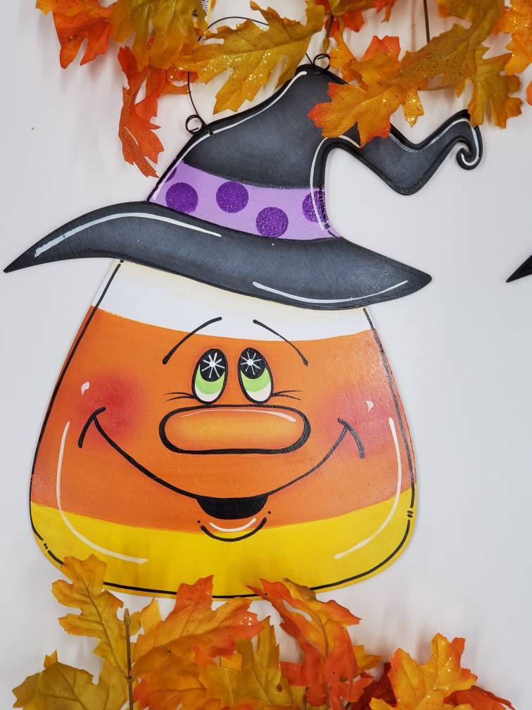Painting Pattern, Candy Corn and Punkin in Witch Hat Decorative ...
