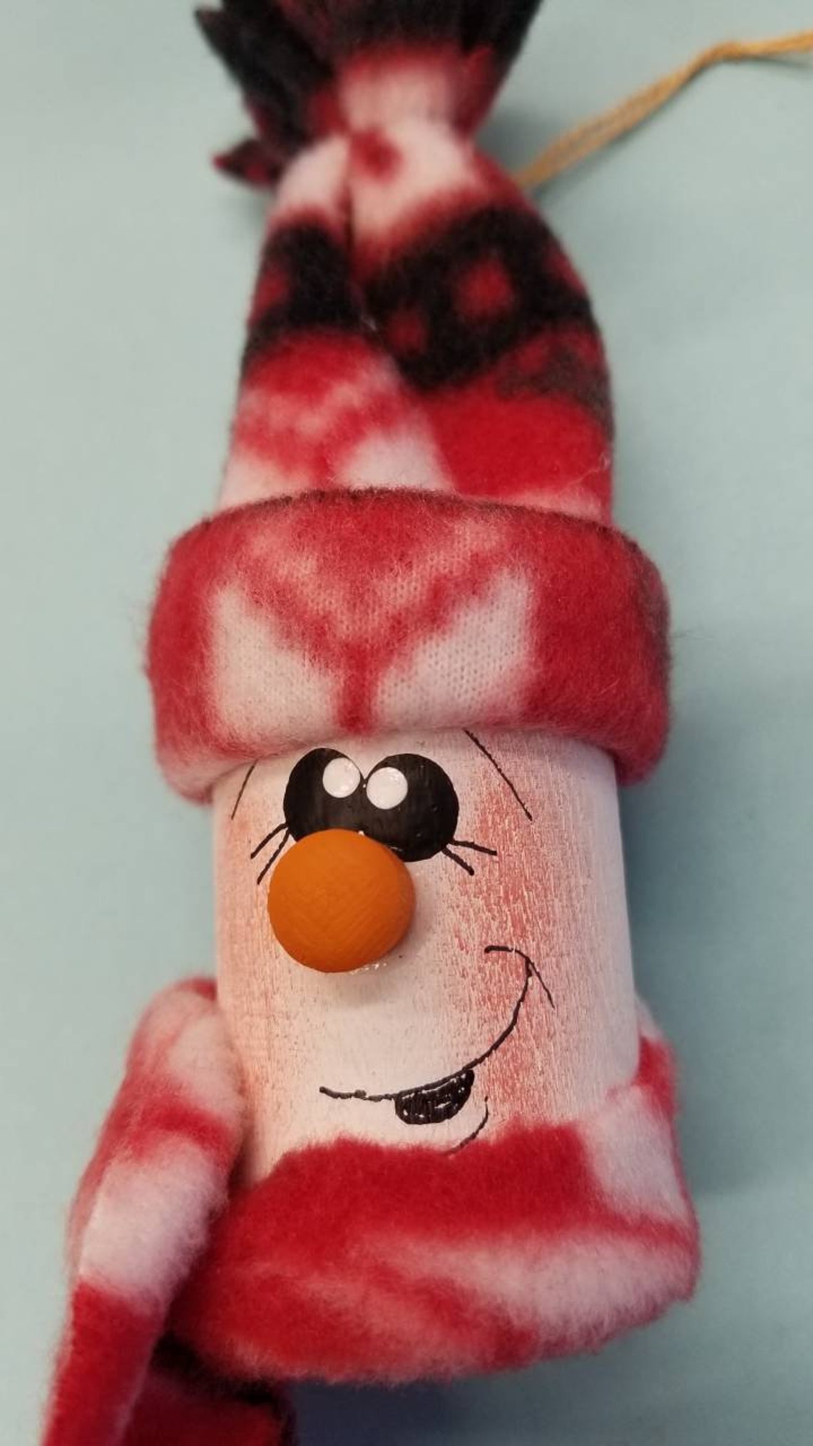 Wood Spool Snowman Ornament, Christmas Tree Ornament, Secret Santa Gift ...