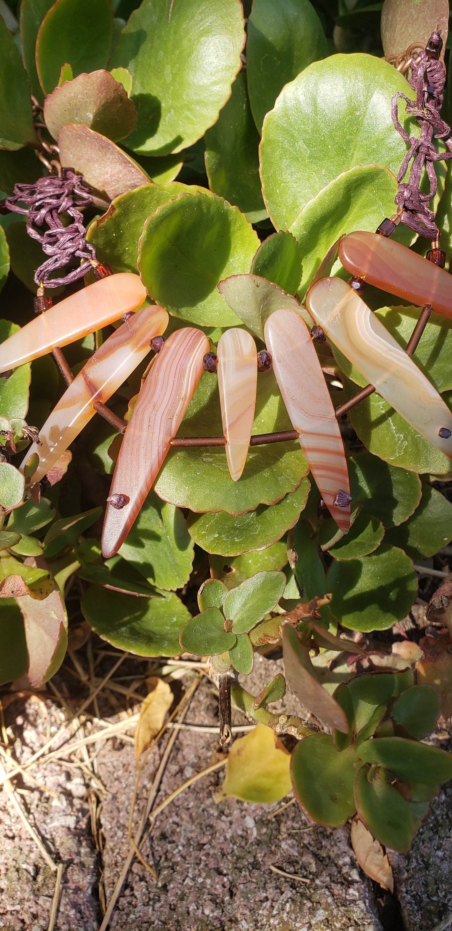 Earth Friendly Burnt Orange Agate Arkansas Stone Statement Necklace on ...