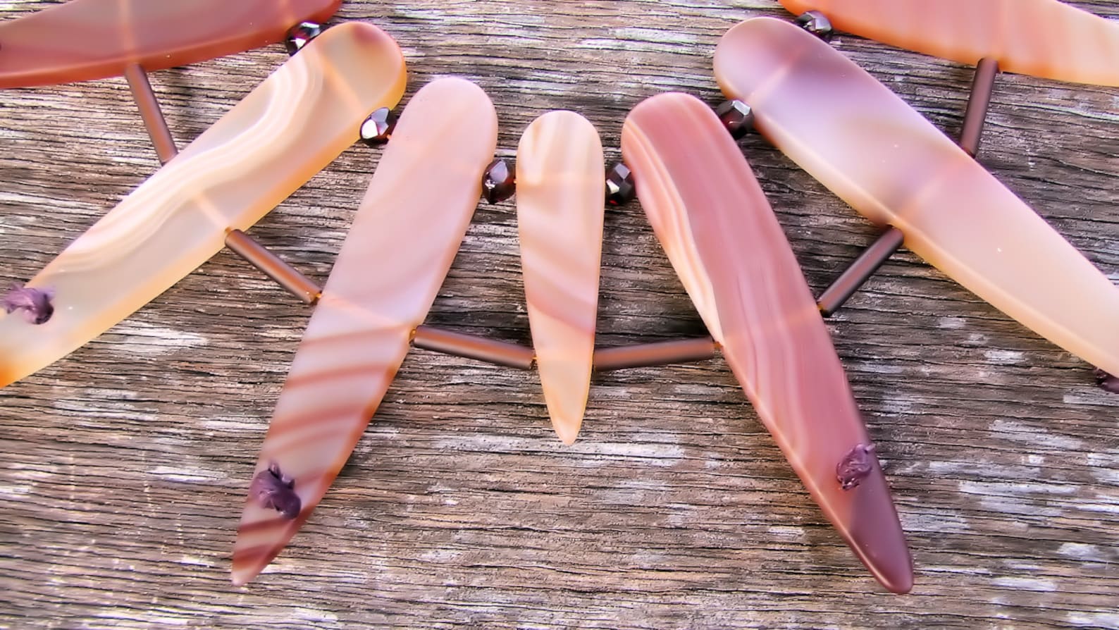 Earth Friendly Burnt Orange Agate Arkansas Stone Statement Necklace on ...