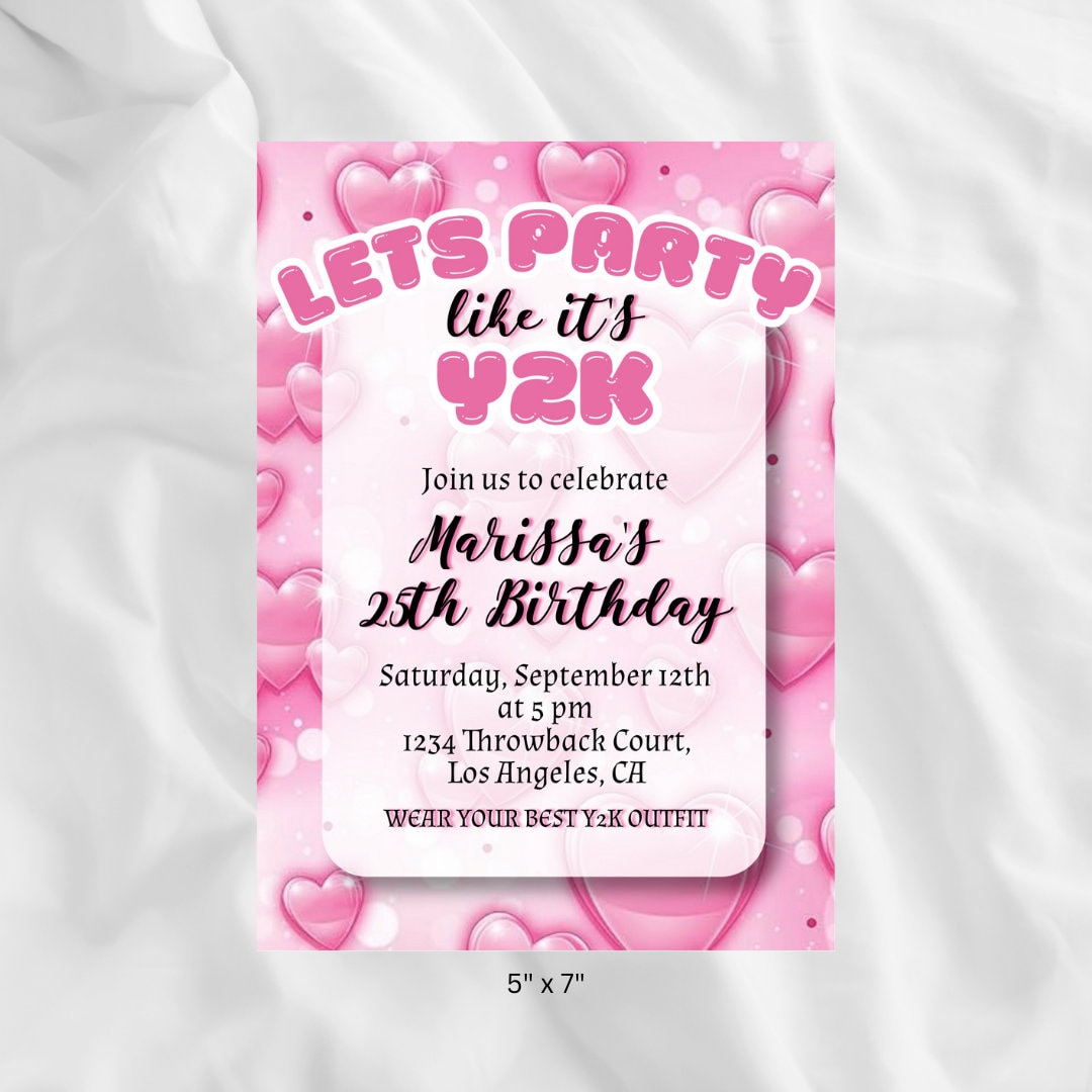 Y2K Birthday Invitations: Editable Throwback Party (digital Download ...