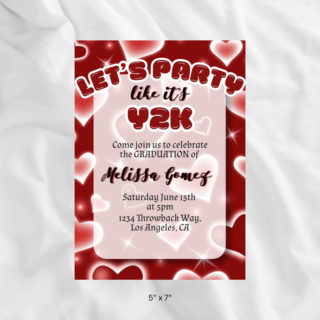Y2K Graduation Party Invitation: 2000s Theme (digital Download) - Etsy