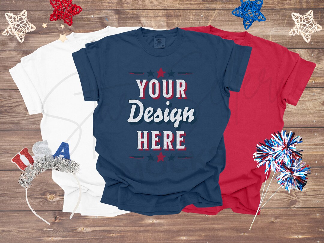 Comfort Colors 1717 4th of July Mockup Comfort Colors 1717 True Navy ...