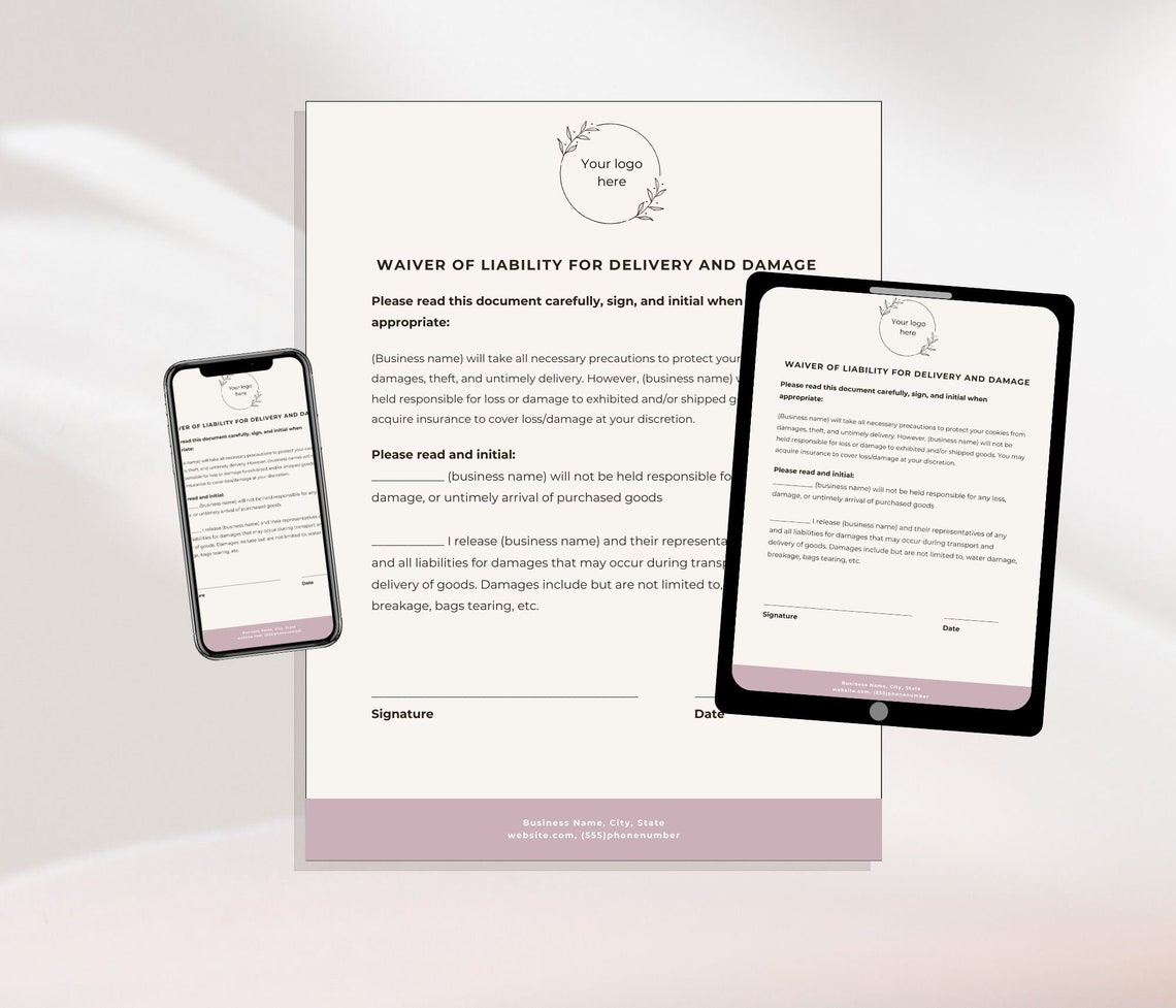 Shipping Liability Waiver, Cookie Shipping Waiver, Liability Waiver ...