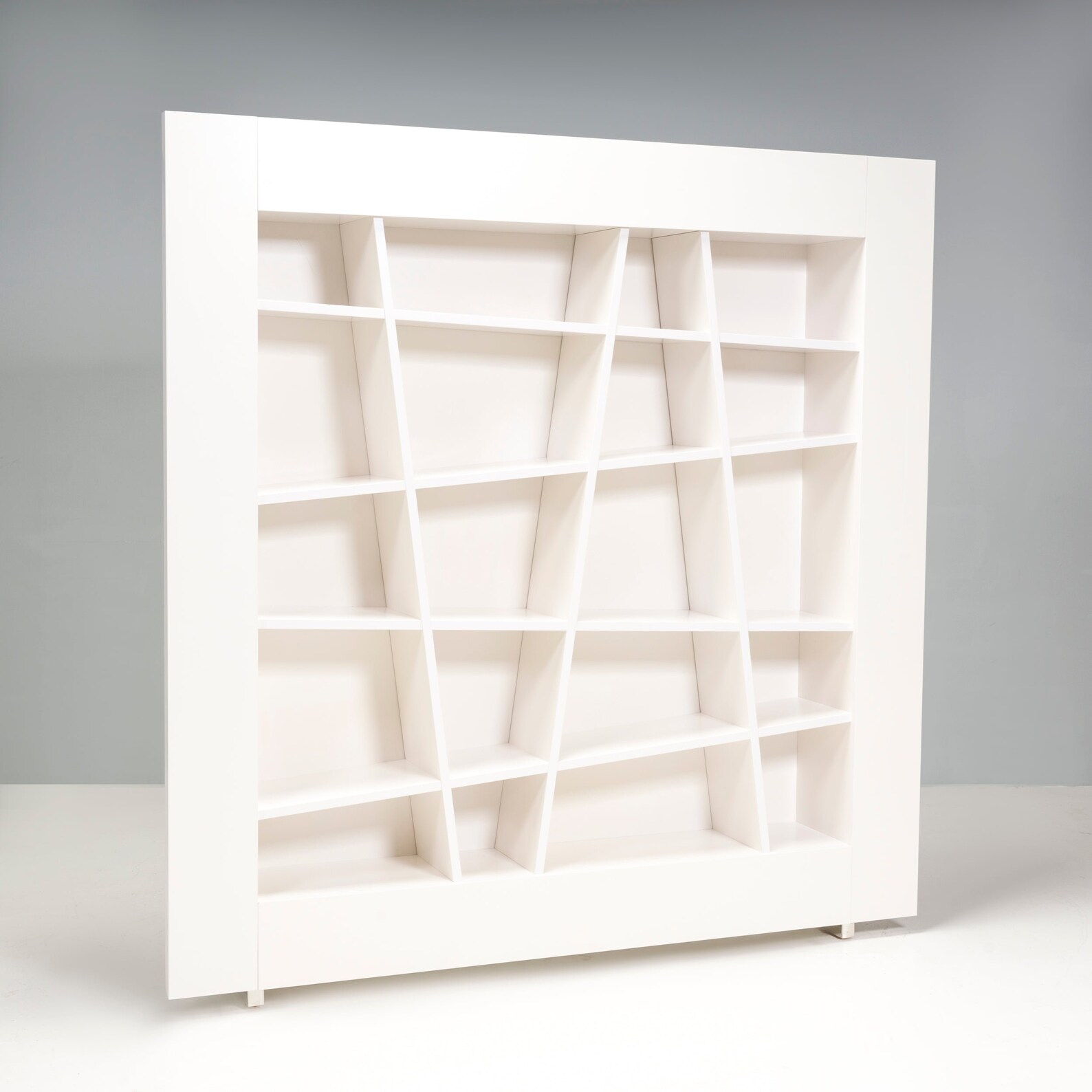 Ligne Roset by Peter Maly Lines Sloping Shelving Bookcase, White Glossy ...