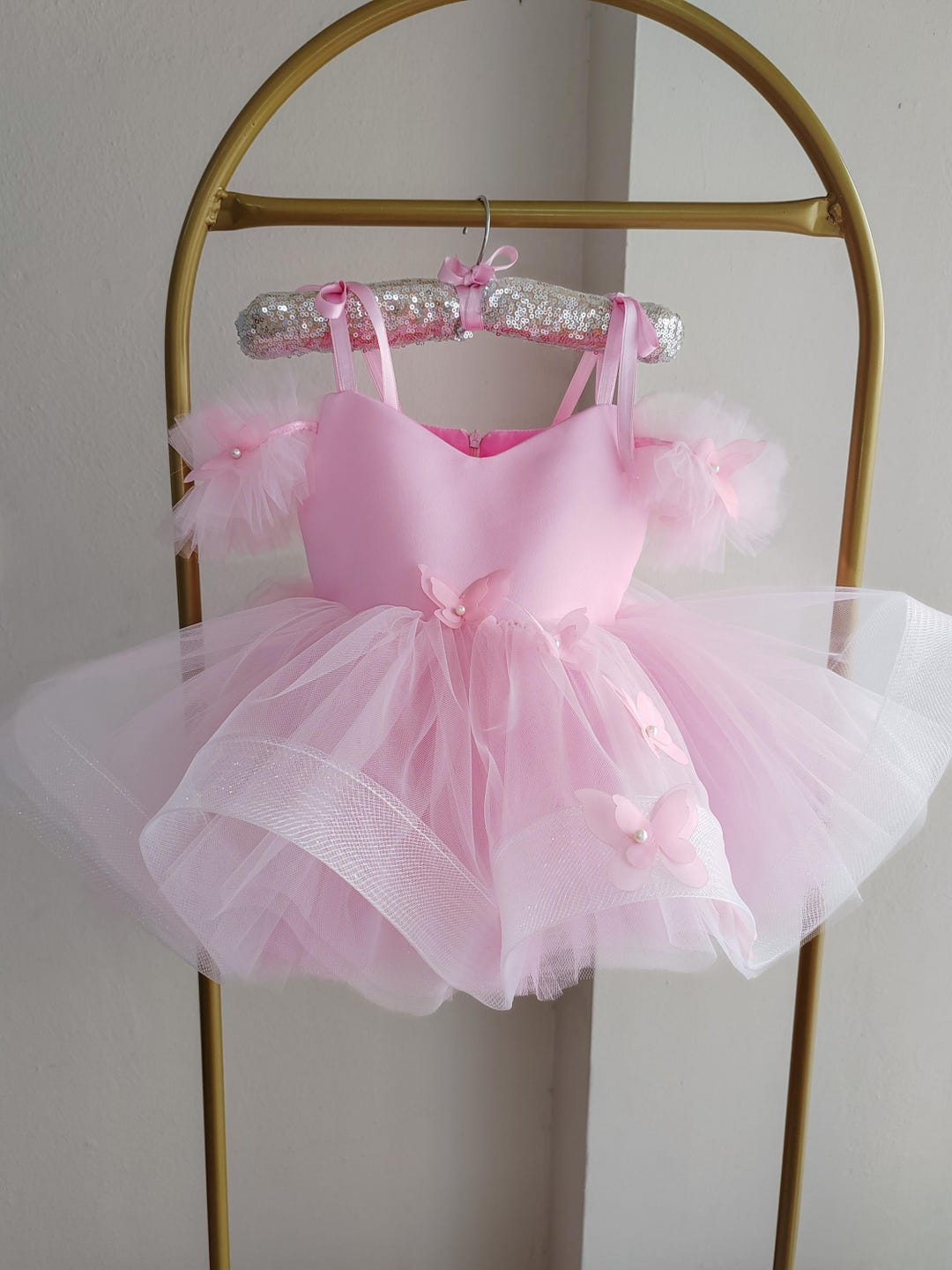 Pink Butterfly Dress,butterfly Birthday Dress,pageant Baby Dress,first ...