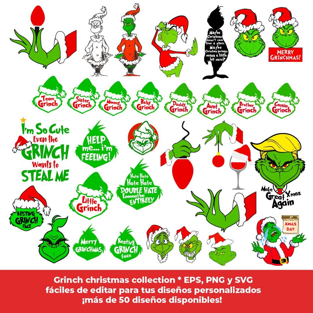 Over 100 Grinch Designs Available, Ready and Easy to Edit so You Can ...