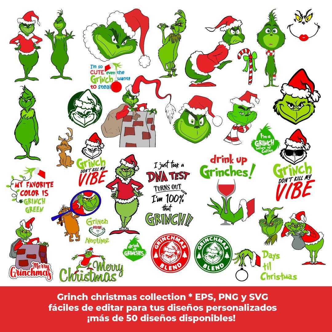 Over 100 Grinch Designs Available, Ready and Easy to Edit so You Can ...