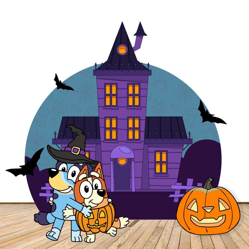 Bluey Halloween - Backdrops & Drops (easy to Edit in Photoshop and ...