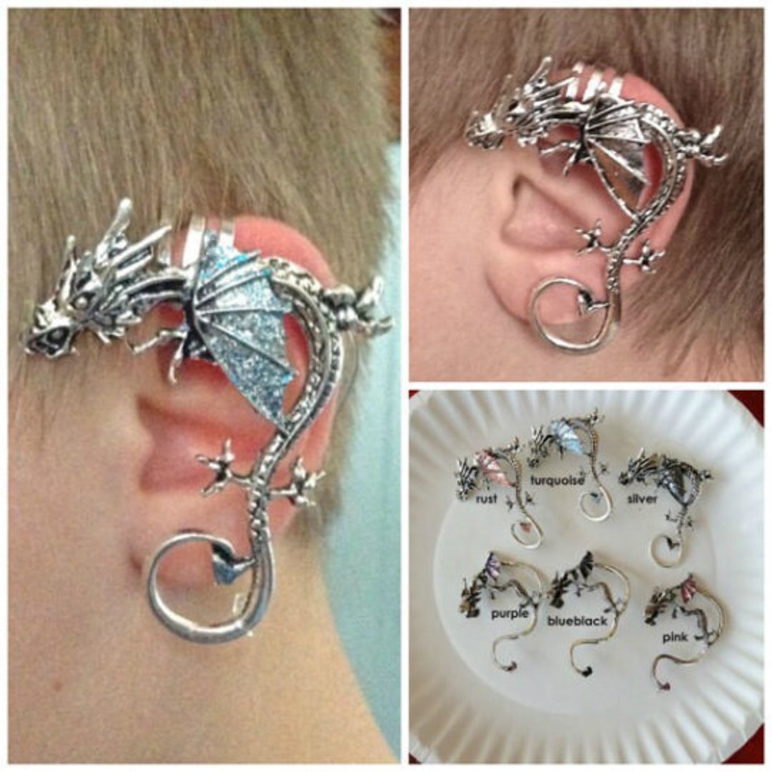 Custom Dragon Ear Cuff, Inspired by Thrones and Gaming Lore for Non ...