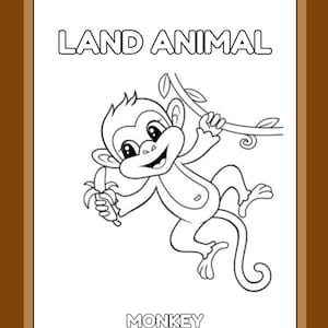 PRINTABLE Land Animals Coloring Pages. Kids Party Games, Jungle ...