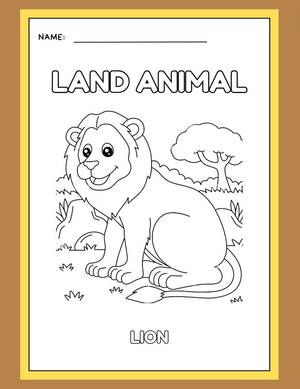 PRINTABLE Land Animals Coloring Pages. Kids Party Games, Jungle ...