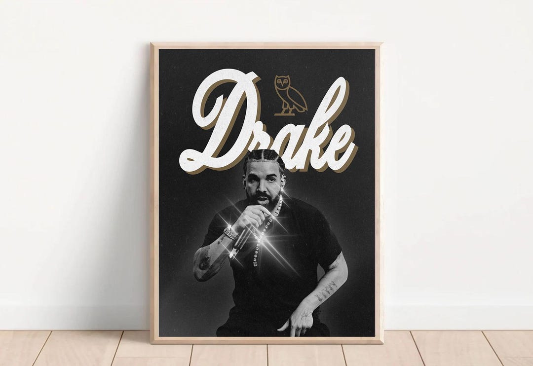 Drake 3 | Vertical Black and White Poster, Matte Wall Decor for R&B and ...