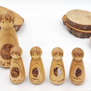 Phases of the Moon Peg Dolls - Etsy