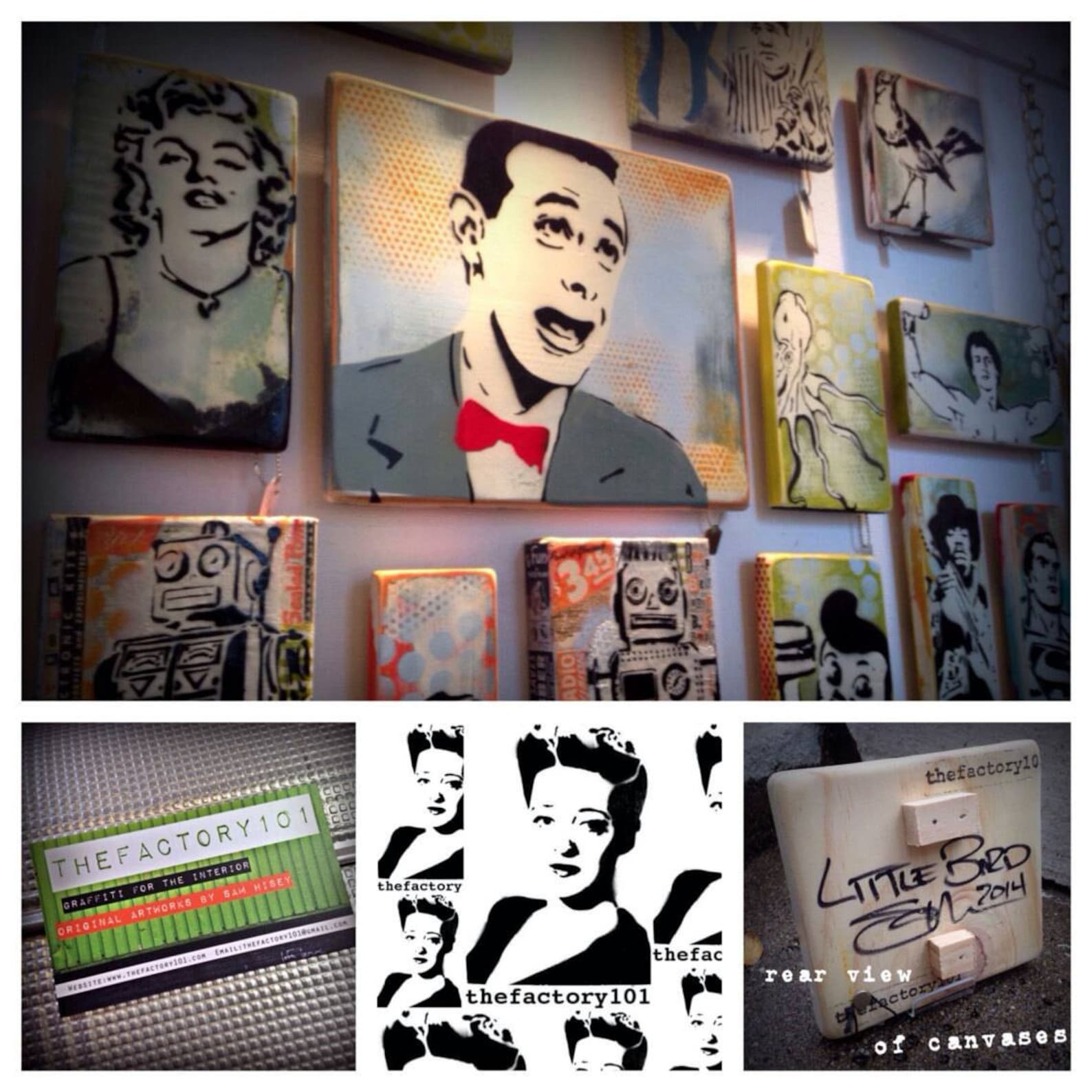 Frida Mixed Media Graffiti Art Painting Original Art on Collaged Wood ...