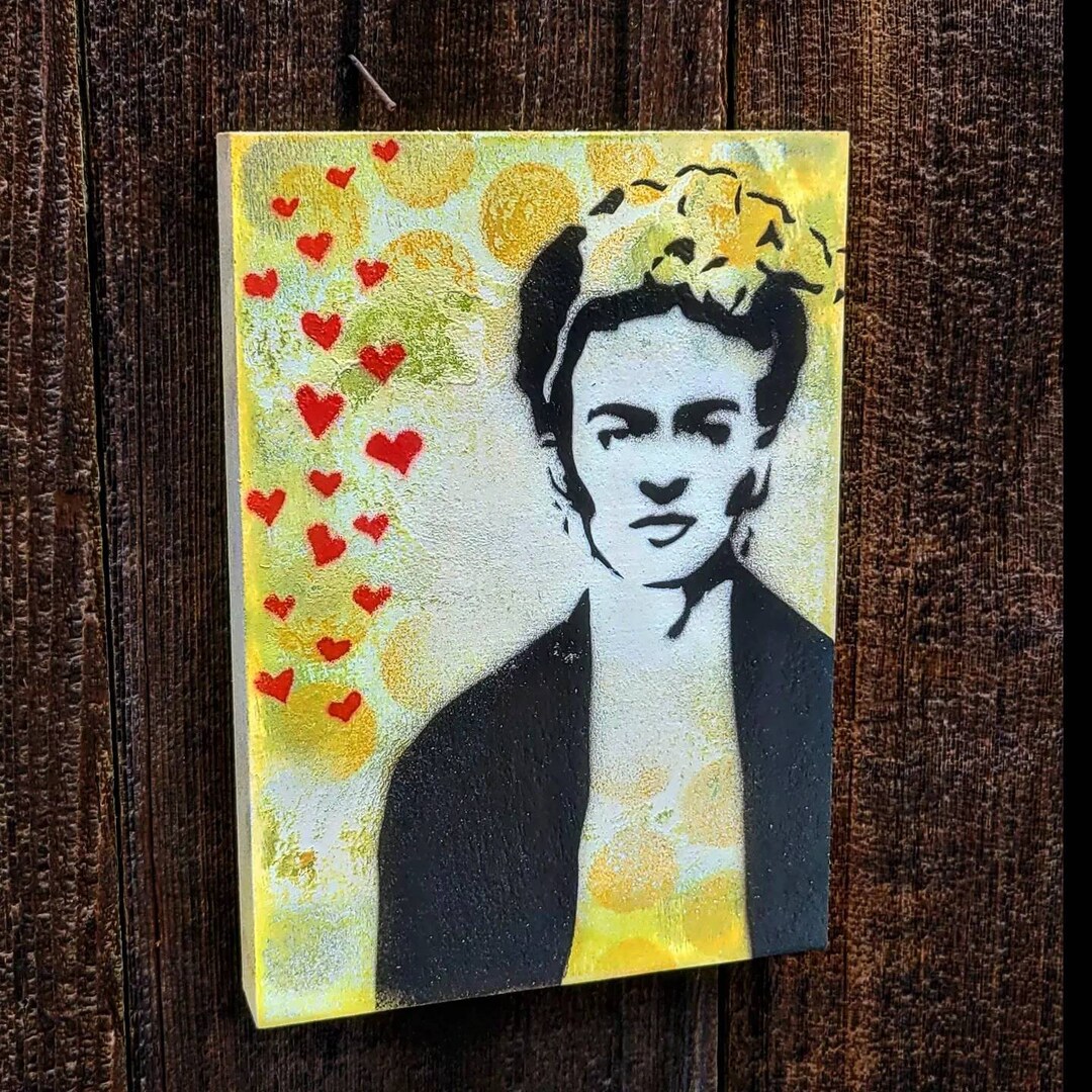 Frida Graffiti Art Painting on Wood Canvas Original Art on Home Decor ...