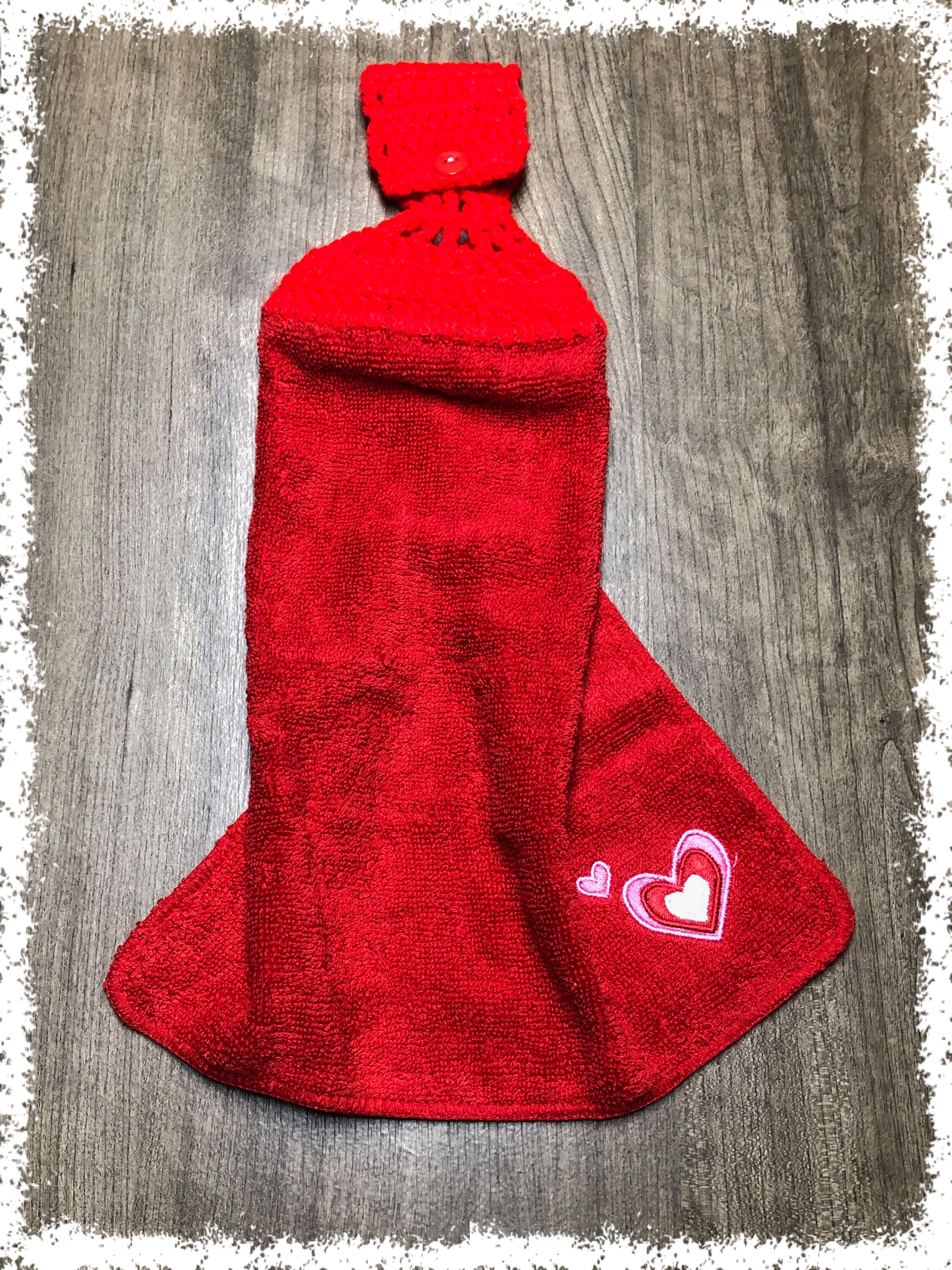 Valentine Heart Red Wash Cloth With Hot Red Crocheted Top - Etsy