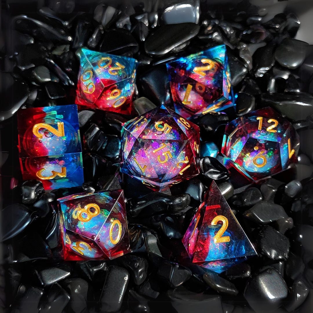 Galaxy Dice Set for Dnd, Cosmic Resin Polyhedral Dice, Colorful RPG ...