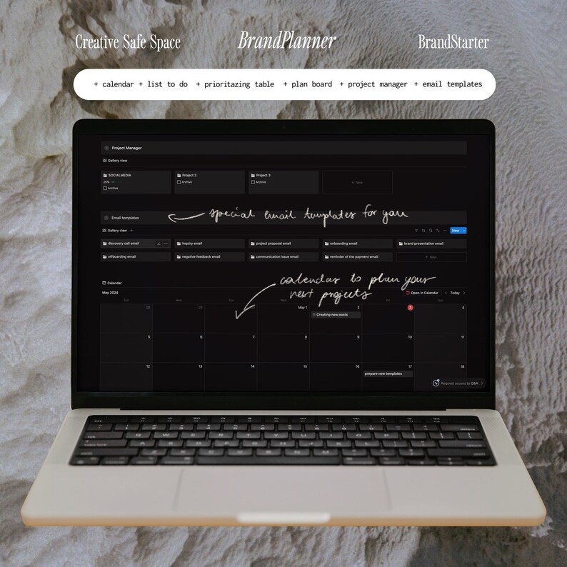 Ultimate Brand Planner Aesthetic Notion Planner Creative Safe Space ...