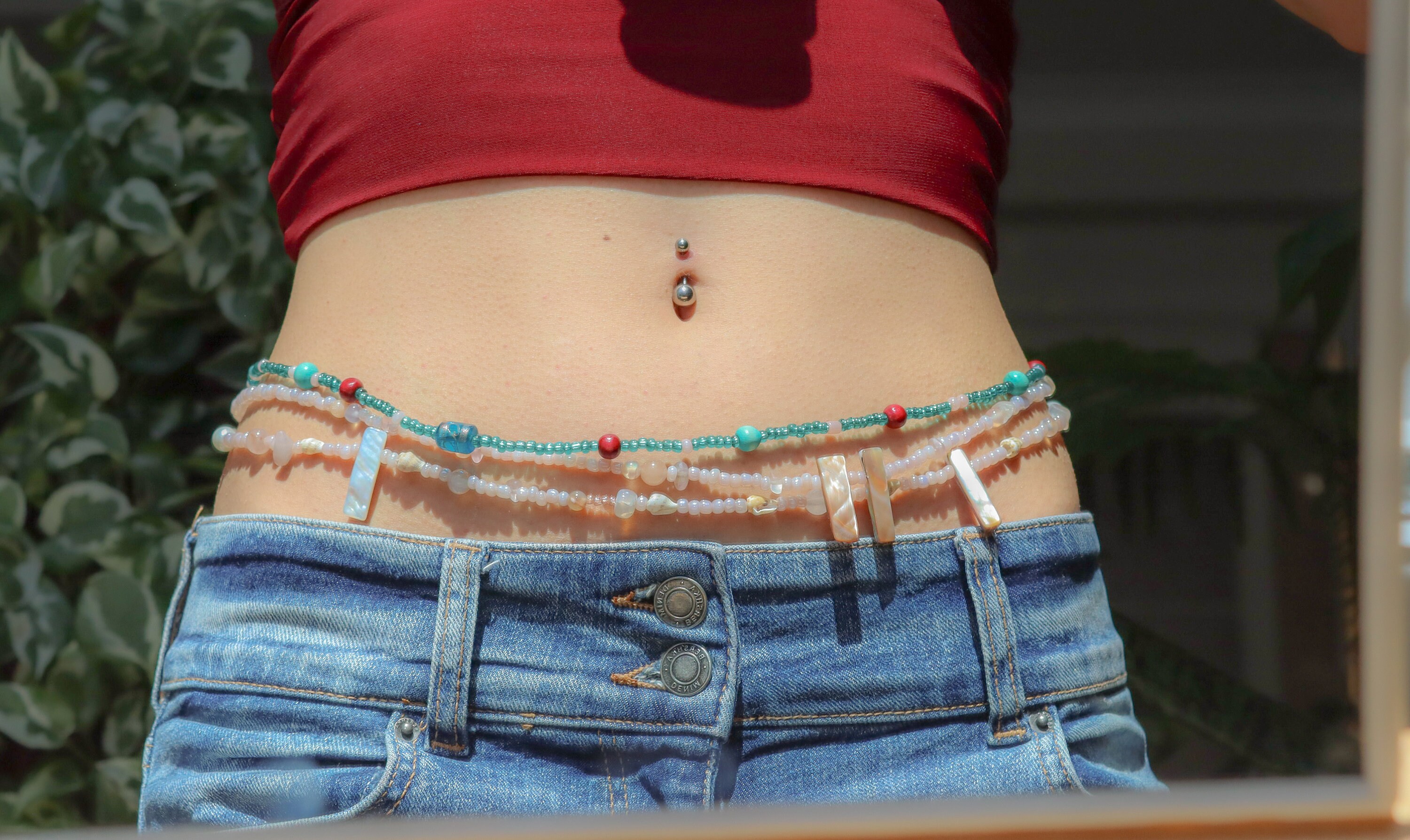 Belly Chain, Belly Necklace, Summer Belly Chain With Beads, Beaded ...