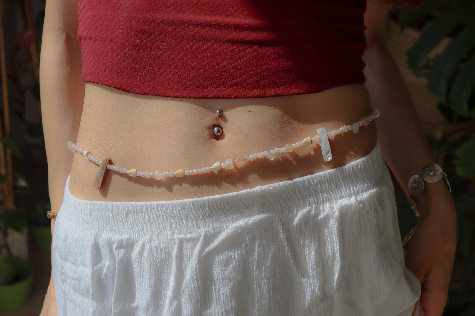 Belly Chain, Belly Necklace, Summer Belly Chain With Beads, Beaded ...