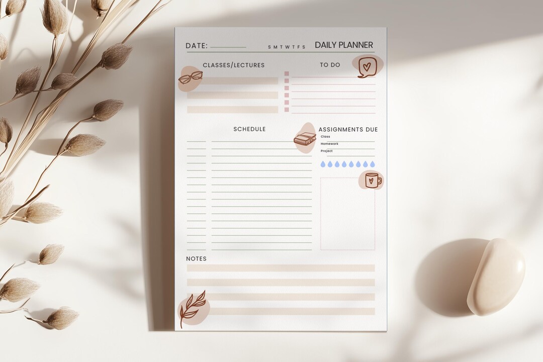 Pastel Student Planner Printable | Daily Study Schedule (PDF) - Etsy