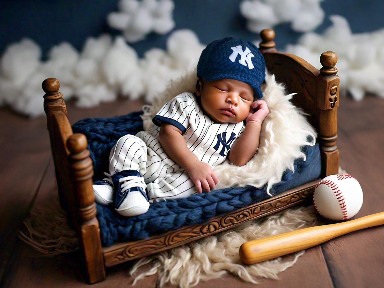 NY Yankees Baby Hat , New York Yankee Baseball Cap, Baby Shower Gift ...