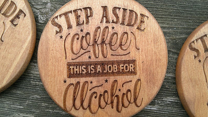 Funny Engraved Wooden Coasters Perfect for Any Occasion - Etsy