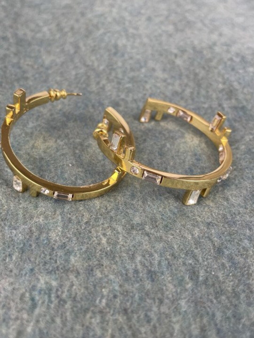 Vintage Fendi Gold Plated Hoop Antique Classy Earrings, Gift for Her - Etsy