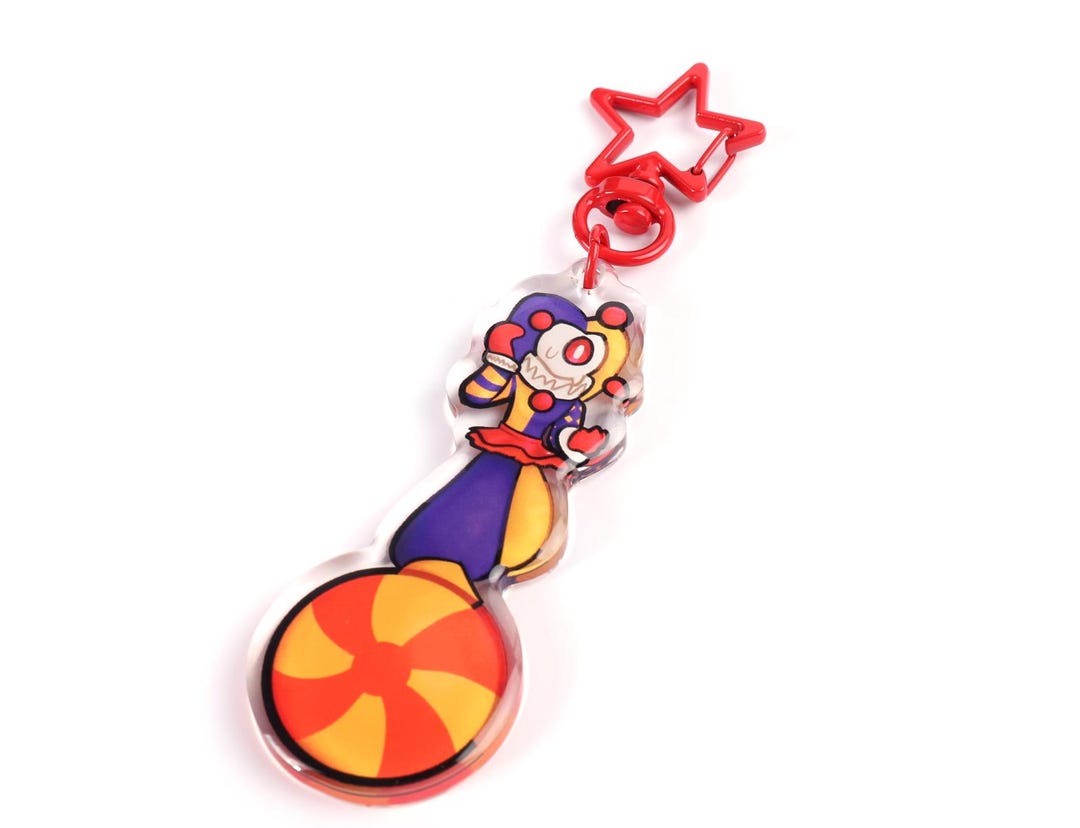 Weirdcore Clown, Original Art, Double Sided, Epoxy Keychain, Keyring, 3 ...