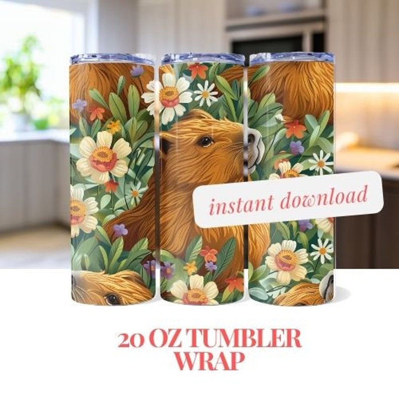 Capybara Cute Tumbler Wrap Sublimation Cute Capy Cute Tumbler Wrap Diy ...