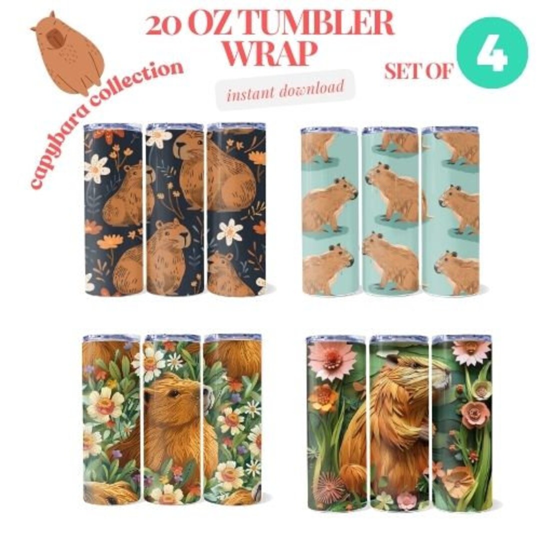 Capybara Cute Tumbler Wrap Sublimation Cute Capy Cute Tumbler Wrap Diy ...
