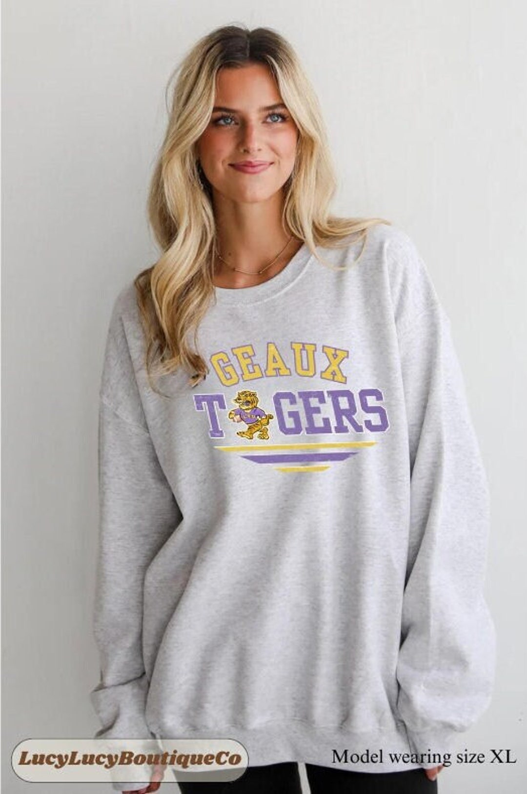 LSU Vintage Geaux Tigers Football Sweatshirt Game Day Apparel LSU ...