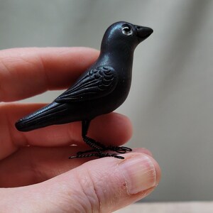 Standing Simple Crow blind Box Polymer Clay Miniature Hand Sculpted ...